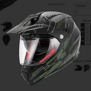 Quad und Motorradhelm mit integriertem Sonnenvisier